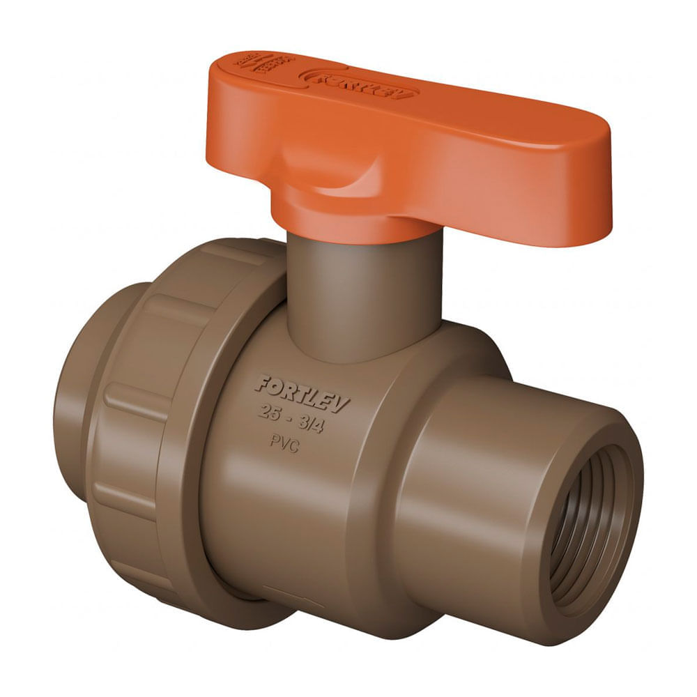 Registro de Esfera Roscável com União PVC Fortlev